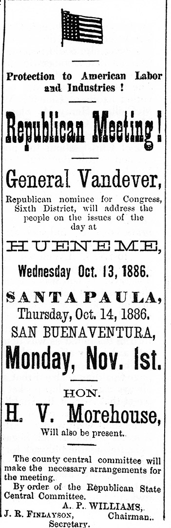 William Vandever Ventura’s First Congressman - Museum of Ventura County